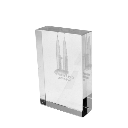 2D Laser Rectangular Crystal Block Paperweight | Custom Corporate Gifts ...